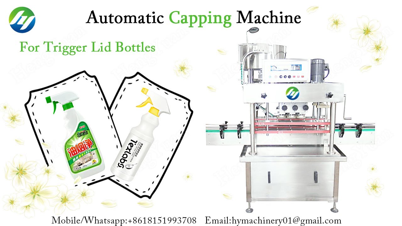 Automatic Capping Machine for trigger lid bottles - YouTube