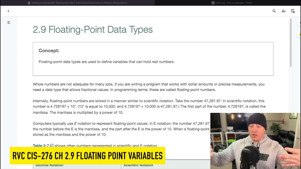 CIS 276 Ch 2 9 Floating Point Variables - YouTube