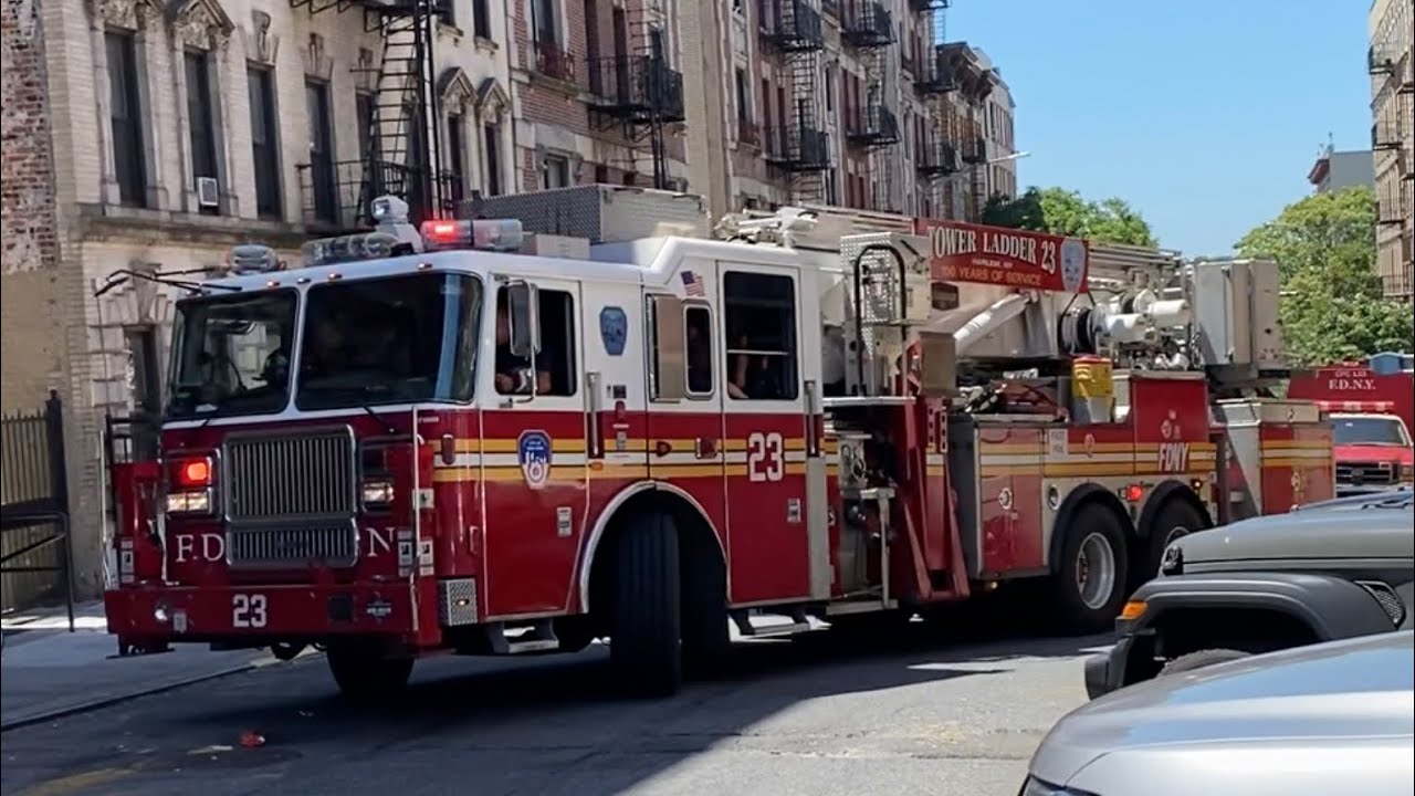 FDNY Tower Ladder 23 Responding - YouTube