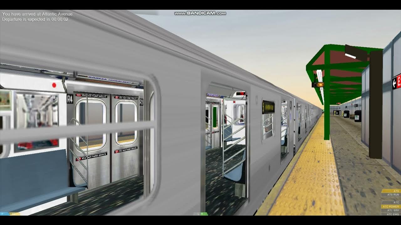 Openbve 2011 R142A 5 Train Arriving & Departing at Atlantic Avenue - YouTube