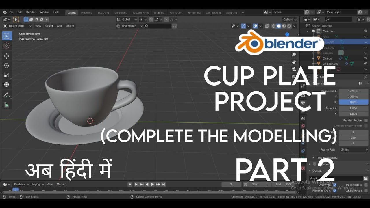 Cup Plate Project Part 2 for Beginners 2023 in Blender 3D - YouTube