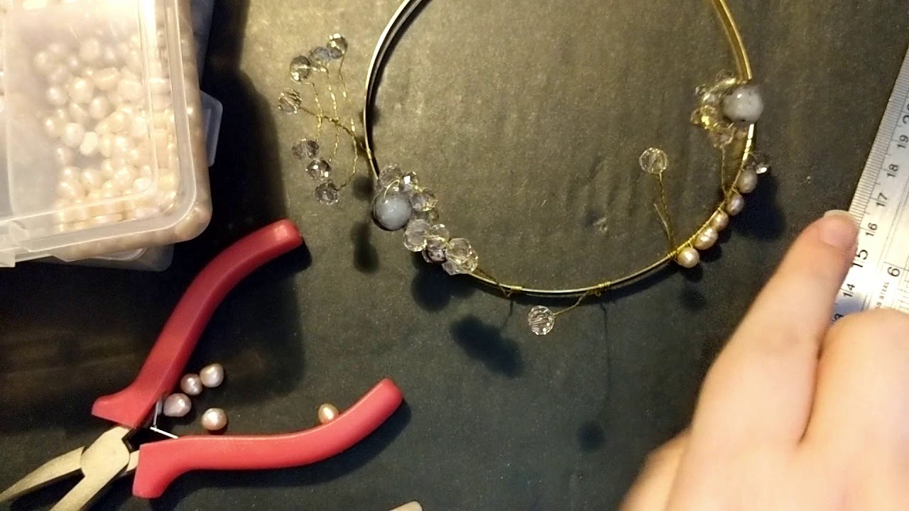 Adding Beads to a Tiara Band | Finishing Our Tiara Wirework Jewelry Tutorials - YouTube