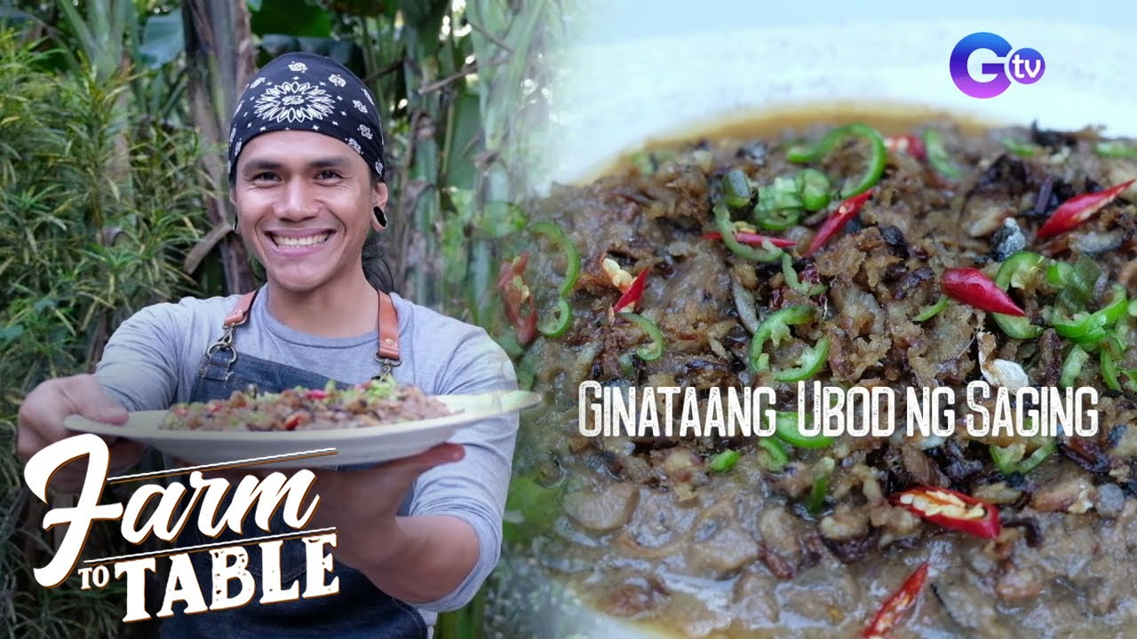 Farm To Table: No-meat Ginataang Ubod ng Saging recipe - YouTube