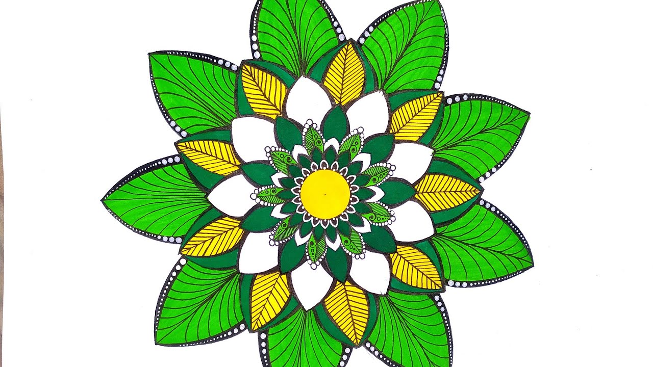 How to draw basic mandla || step by step tutorial || Mandla kaise bnaye ...