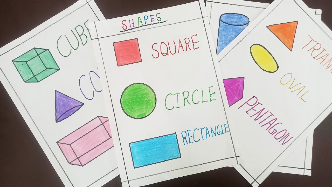 Draw Shapes | holiday homework | class 2,3,4,5,6 | draw 10 shapes on a4 ...