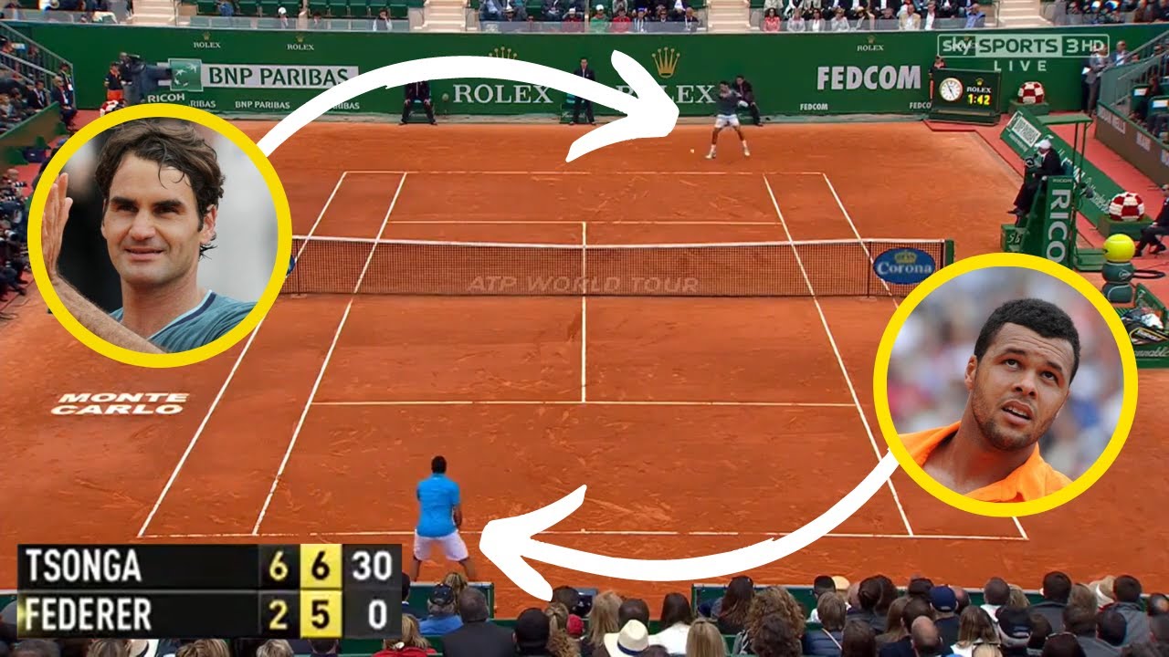 Monte-Carlo approche... Federer vs Tsonga (Monte-Carlo 2014) - YouTube