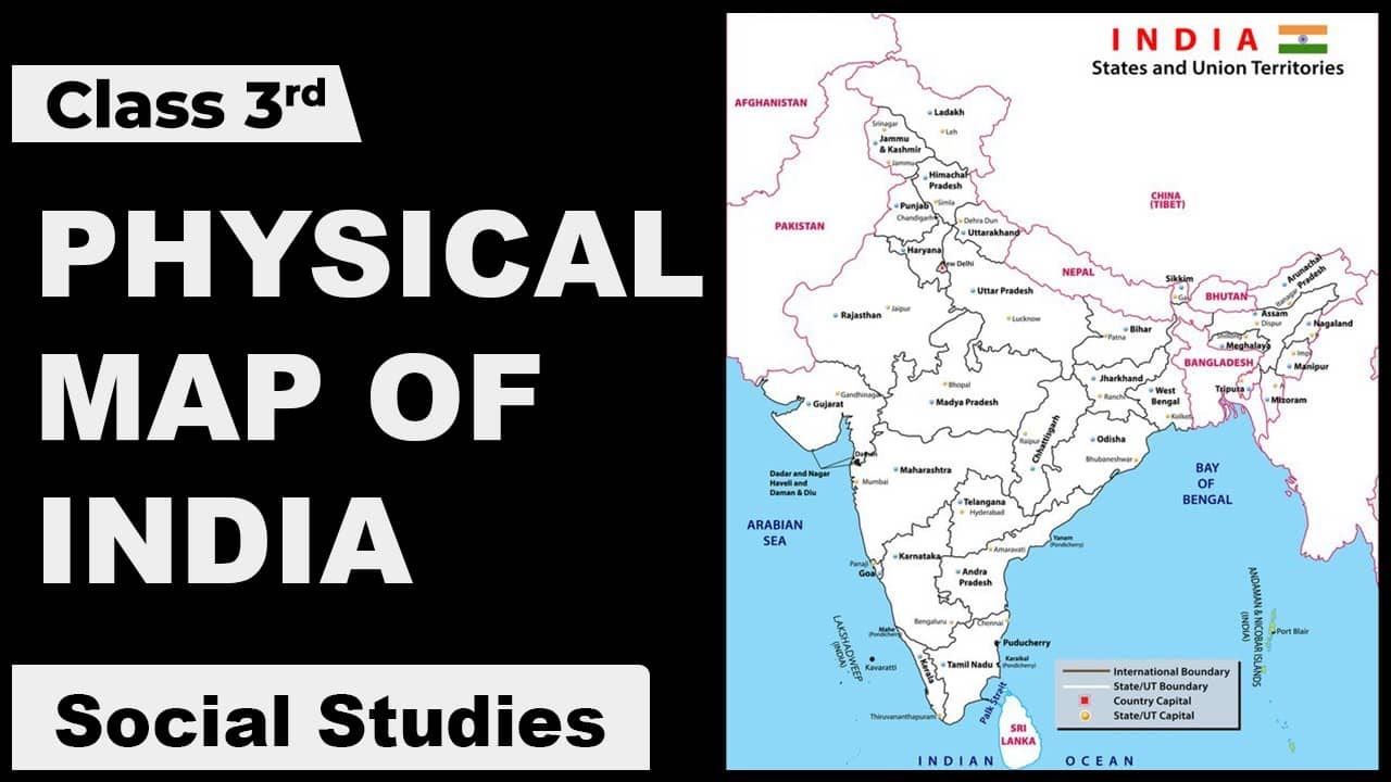 Physical map of india for class 3 Directions - Water bodies Class 3 ...