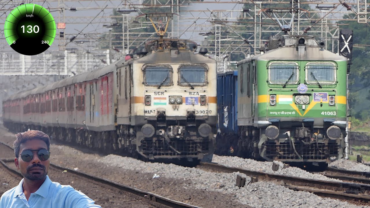 Speed Upgraded Trains on SCR at Full Speed Action | PART - 1 | 12665 ...