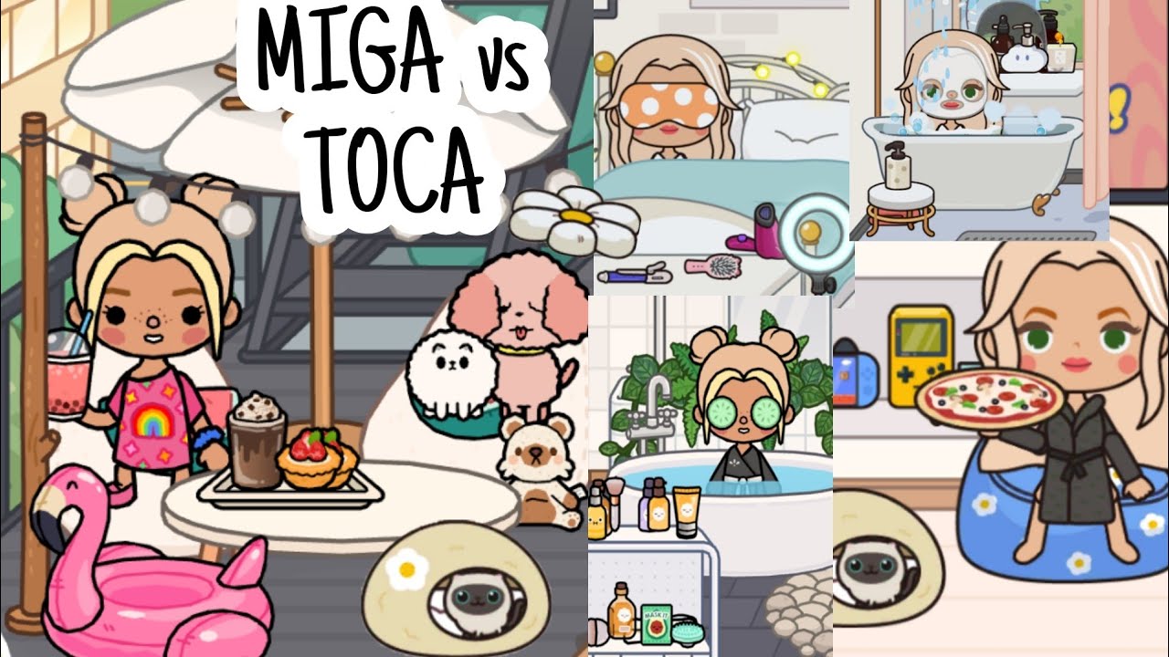 MIGA WORLD vs TOCA LIFE 🌼 SUNDAY ROUTINE 🍉 - YouTube