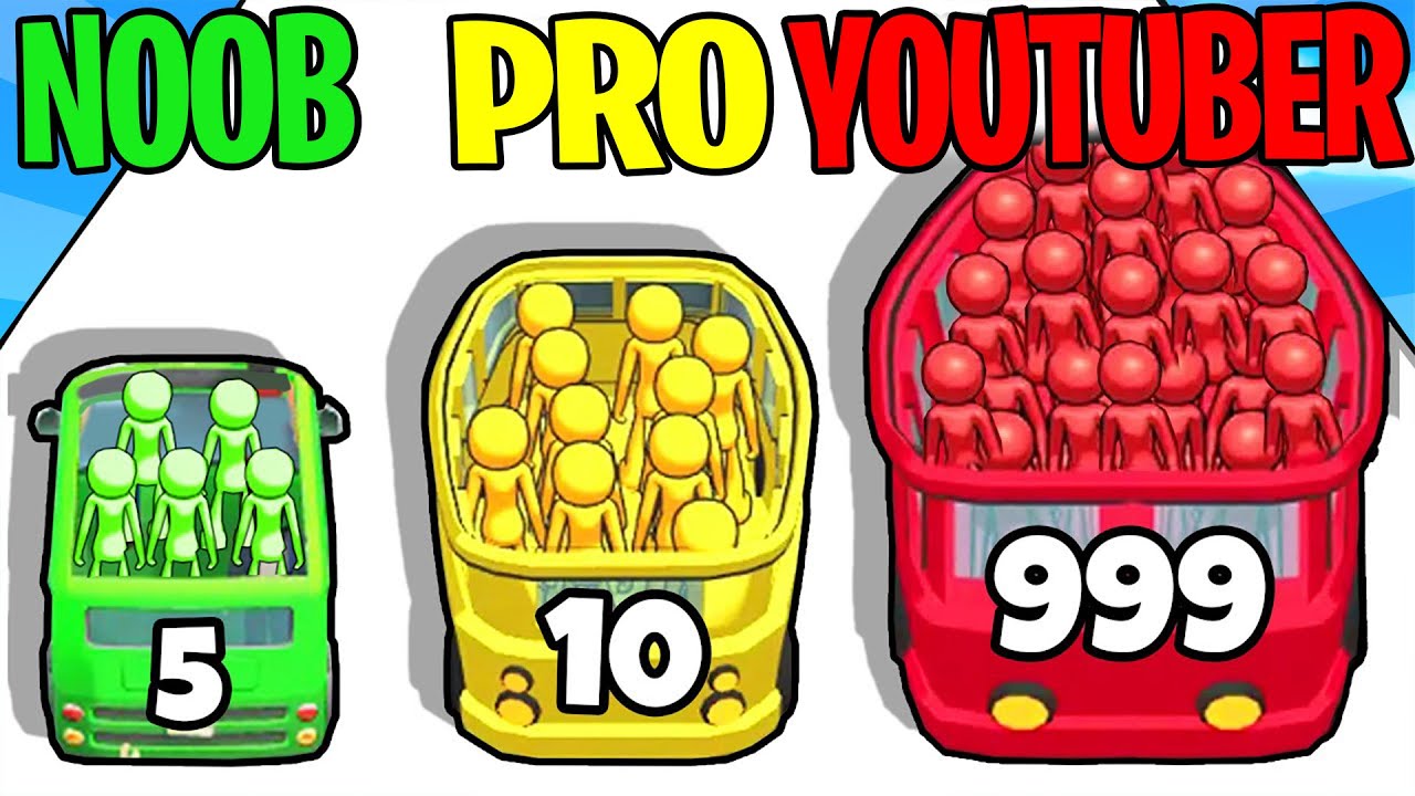 NOOB vs PRO vs YOUTUBER dans LEVEL UP BUS !! - YouTube