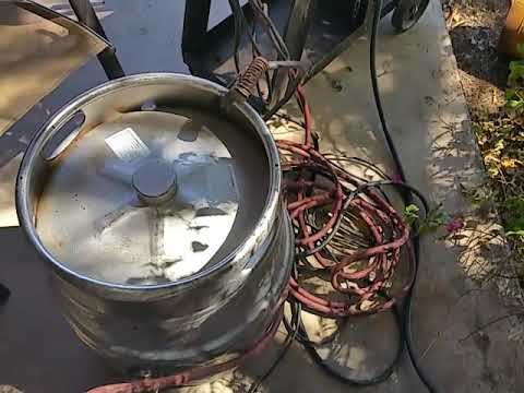 Tig welding keg gas tank - YouTube