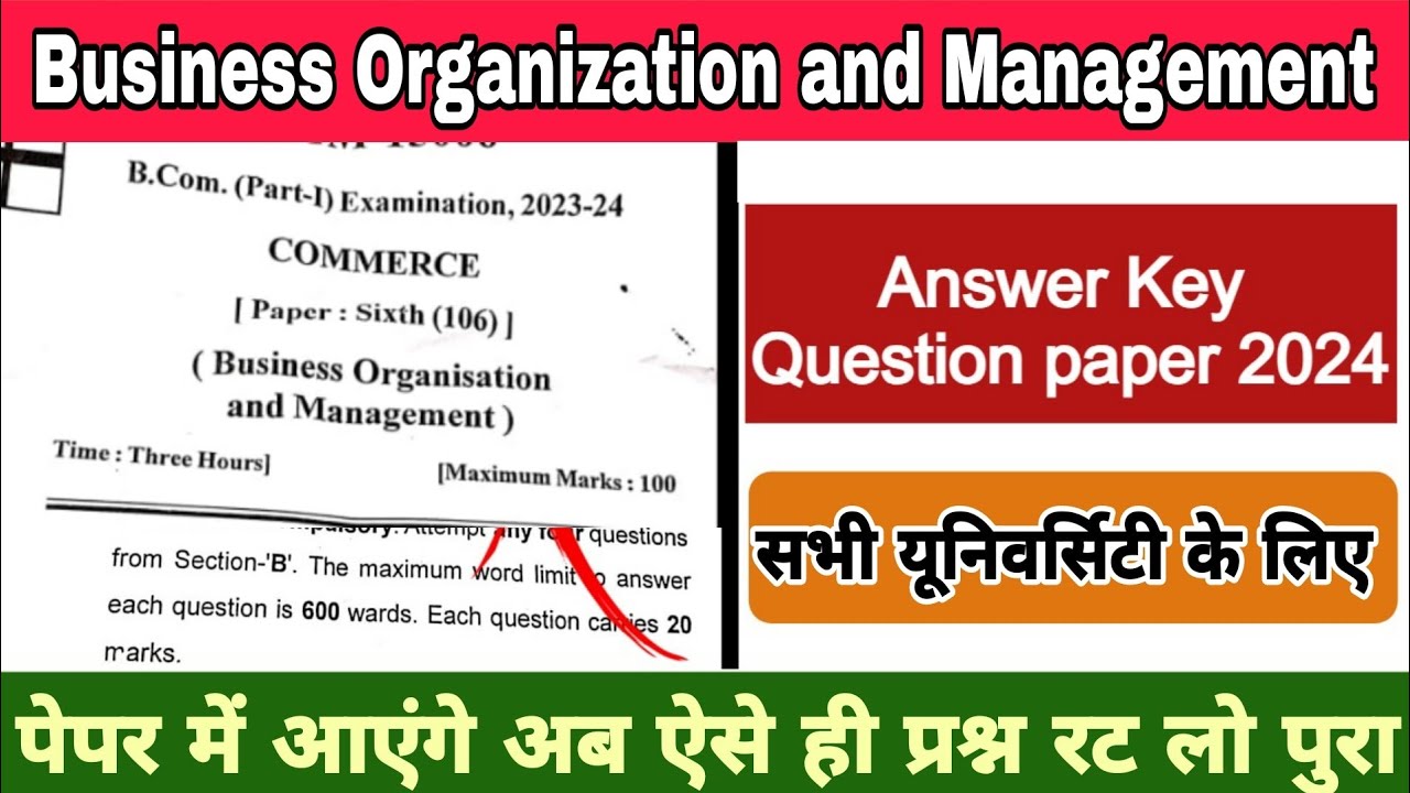 Business Organization and Management | Business Organisation and ...