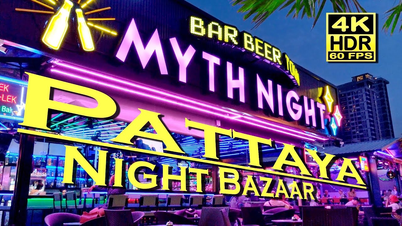 Pattaya Night Bazaar | Nightlife, Food, Bars | Blue Hour | 4K 60fps HDR ...