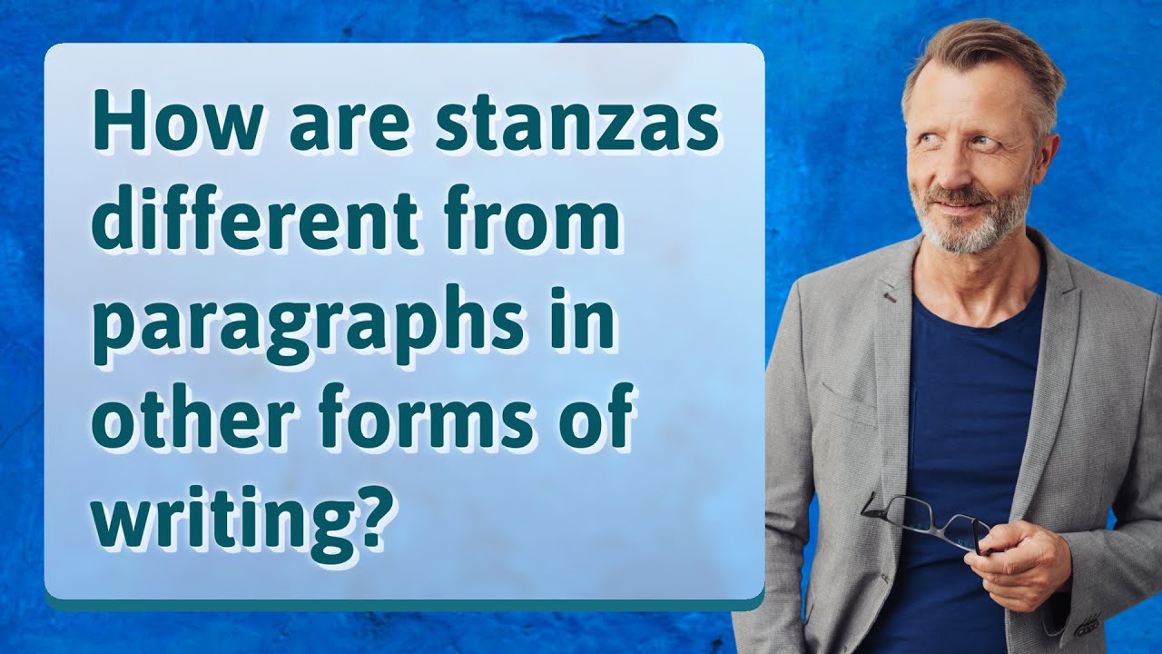 How are stanzas different from paragraphs in other forms of writing ...