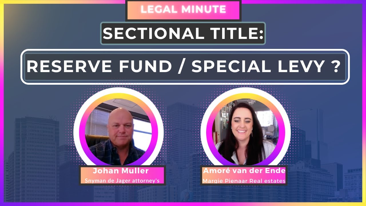 Reserve fund levy | Special levy in Sectional title in South Africa ...