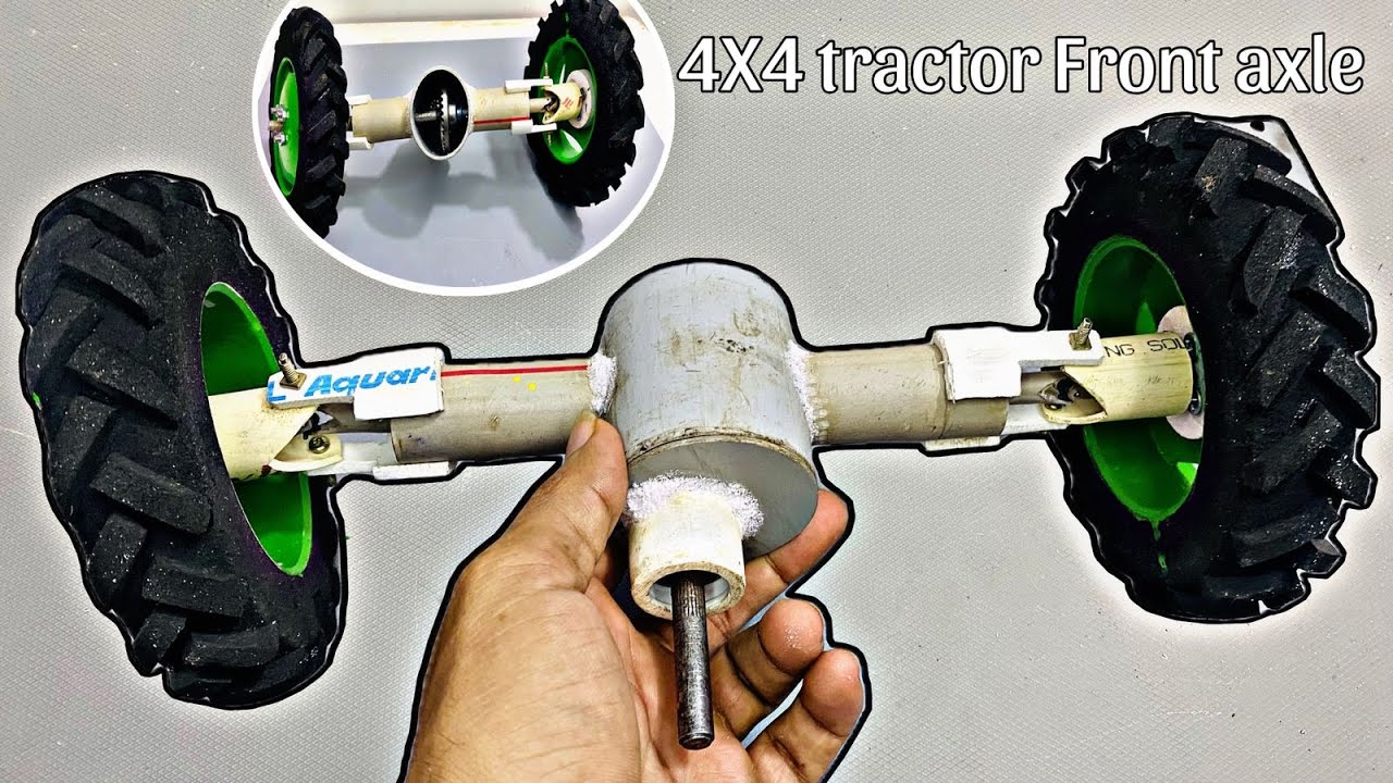 Diy front wheel drive axle for Kubota tractor how to make 4X4 Tractor ...
