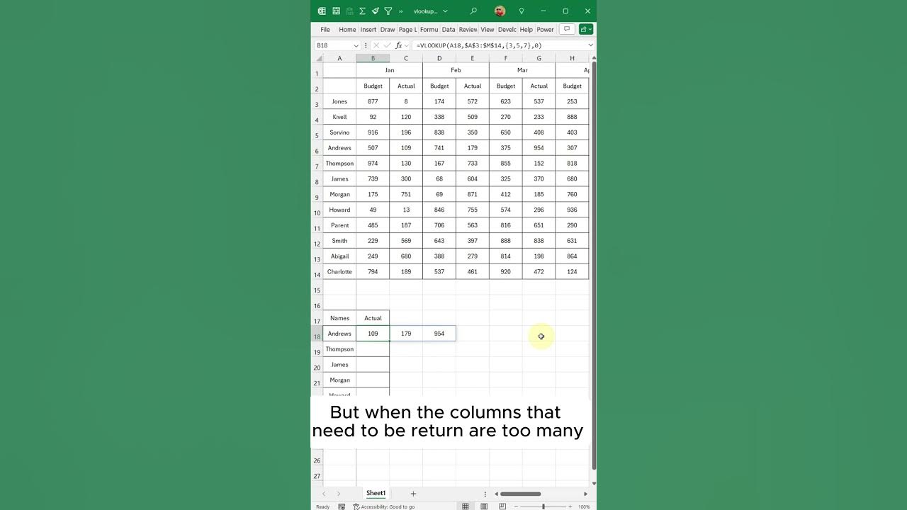 E50 Vlookup return array #exceltips#exceltutorial - YouTube