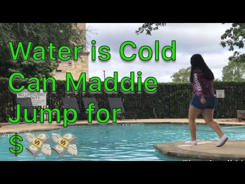 Lawns and Vacations. Can Maddie jump inside the pool for $ 100.00 - YouTube