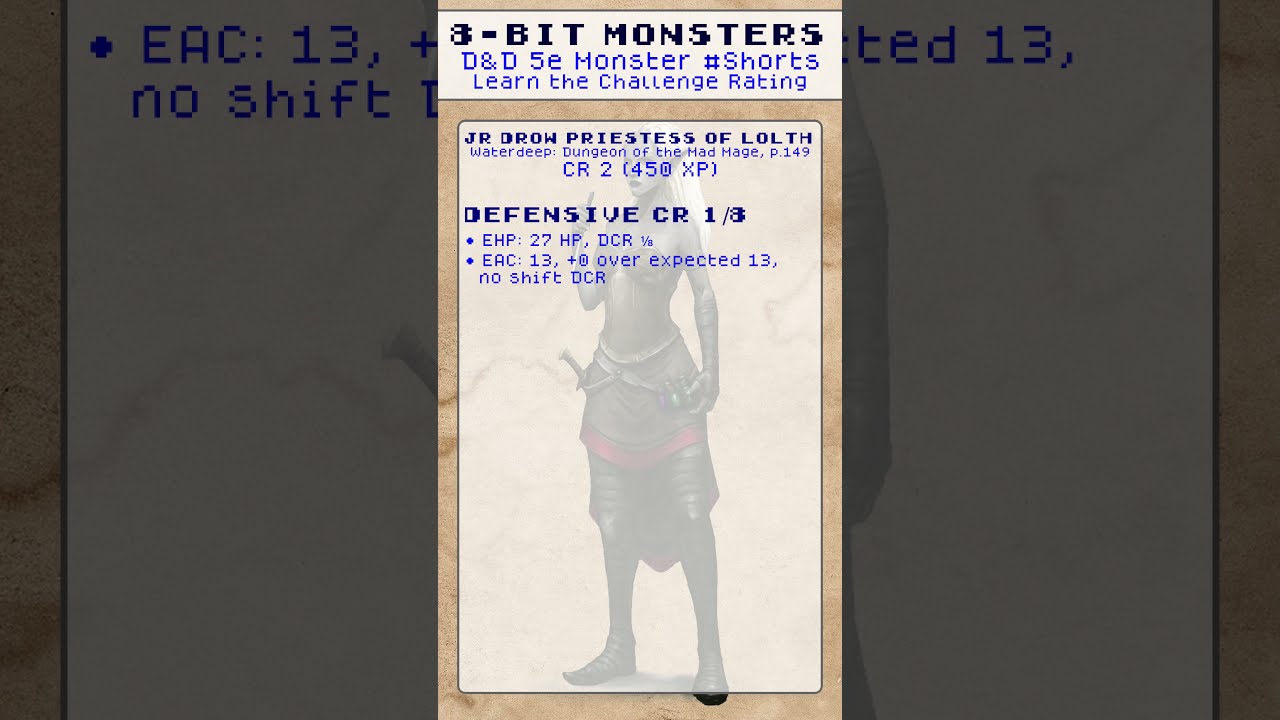 D&D 5e Junior Drow Priestess of Lolth Monster Challenge Rating #Shorts ...