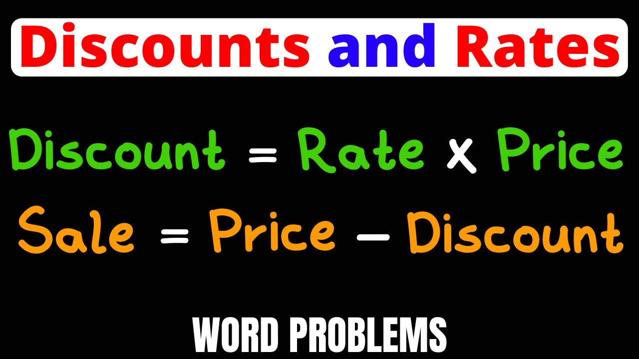 Solve for Discounts and Rates | Word Problem | Eat Pi - YouTube