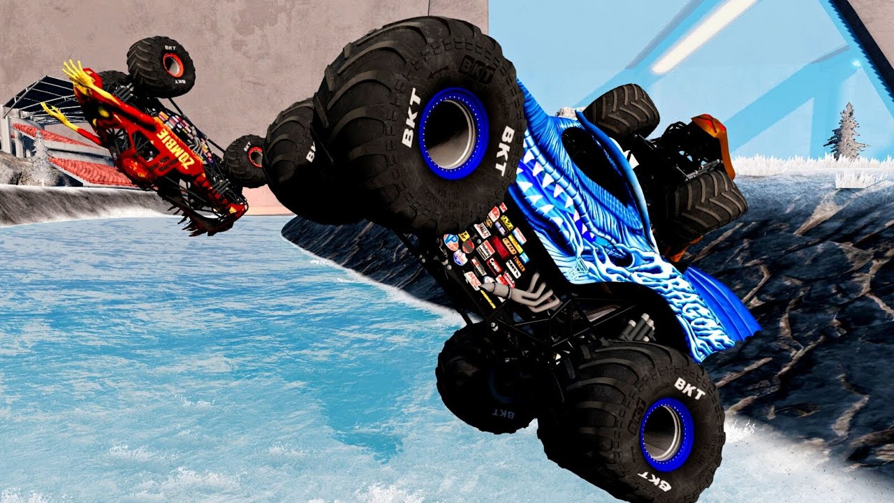 ZOMBIE Monster Jam VS DRAGON Monster Jam VS RAM Monster jam water ...