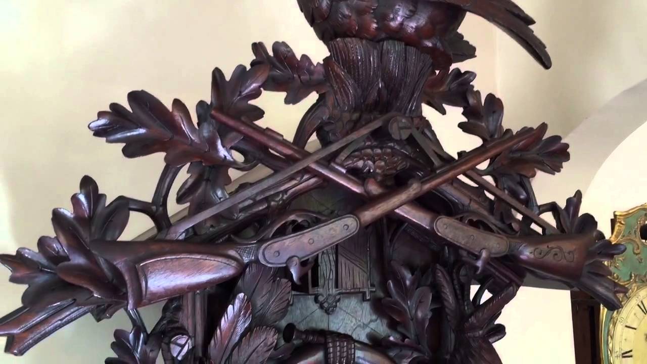 Rare Monster Antique Musical Cuckoo Clock Hunter Motif Circa 1890-1900 ...