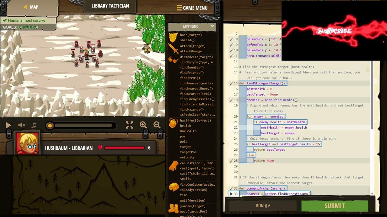 Library Tactician in CodeCombat Python - YouTube