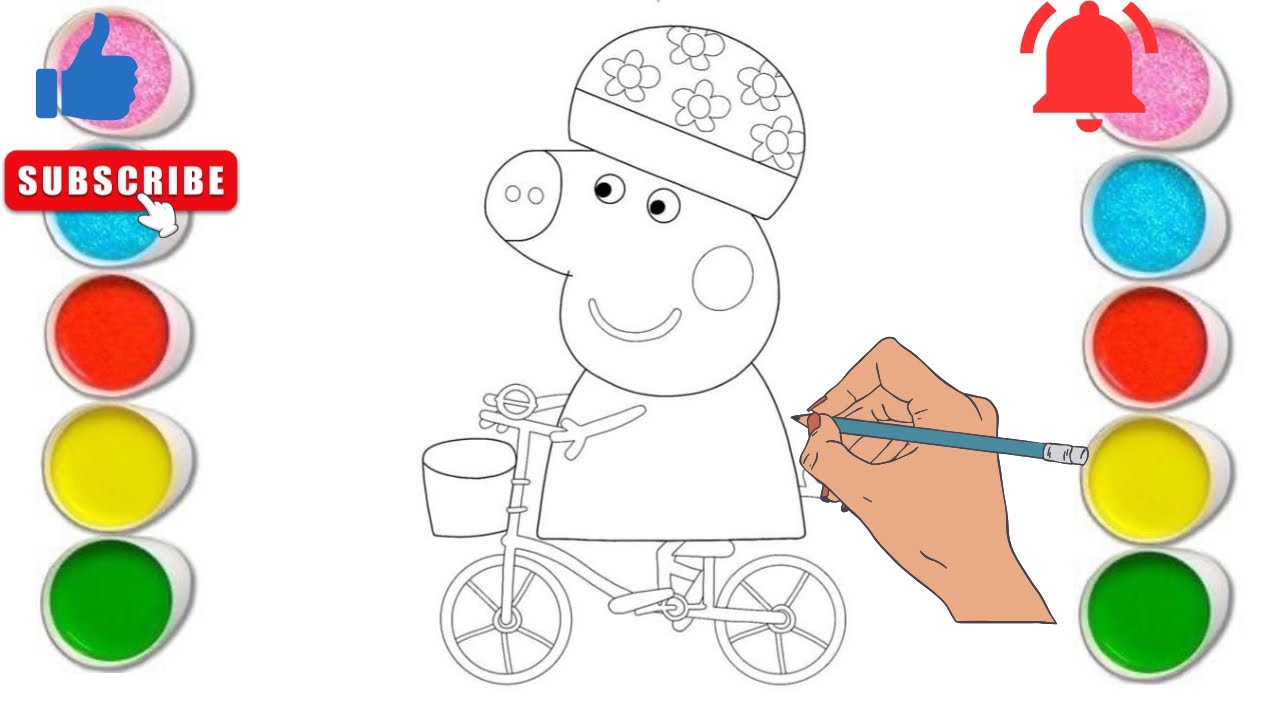 How to draw simple and easy Peppa Pig’s cartoon:step by steps painting ...