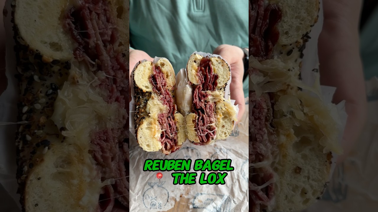 Reuben bagel 🥯 FEAST or pass? #reuben #bagel - YouTube