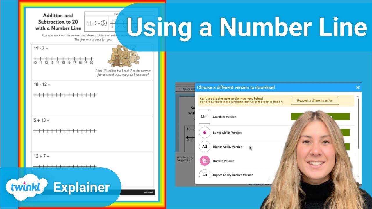 Twinkl KS1 Maths | Addition and Subtraction Using a Number Line - YouTube