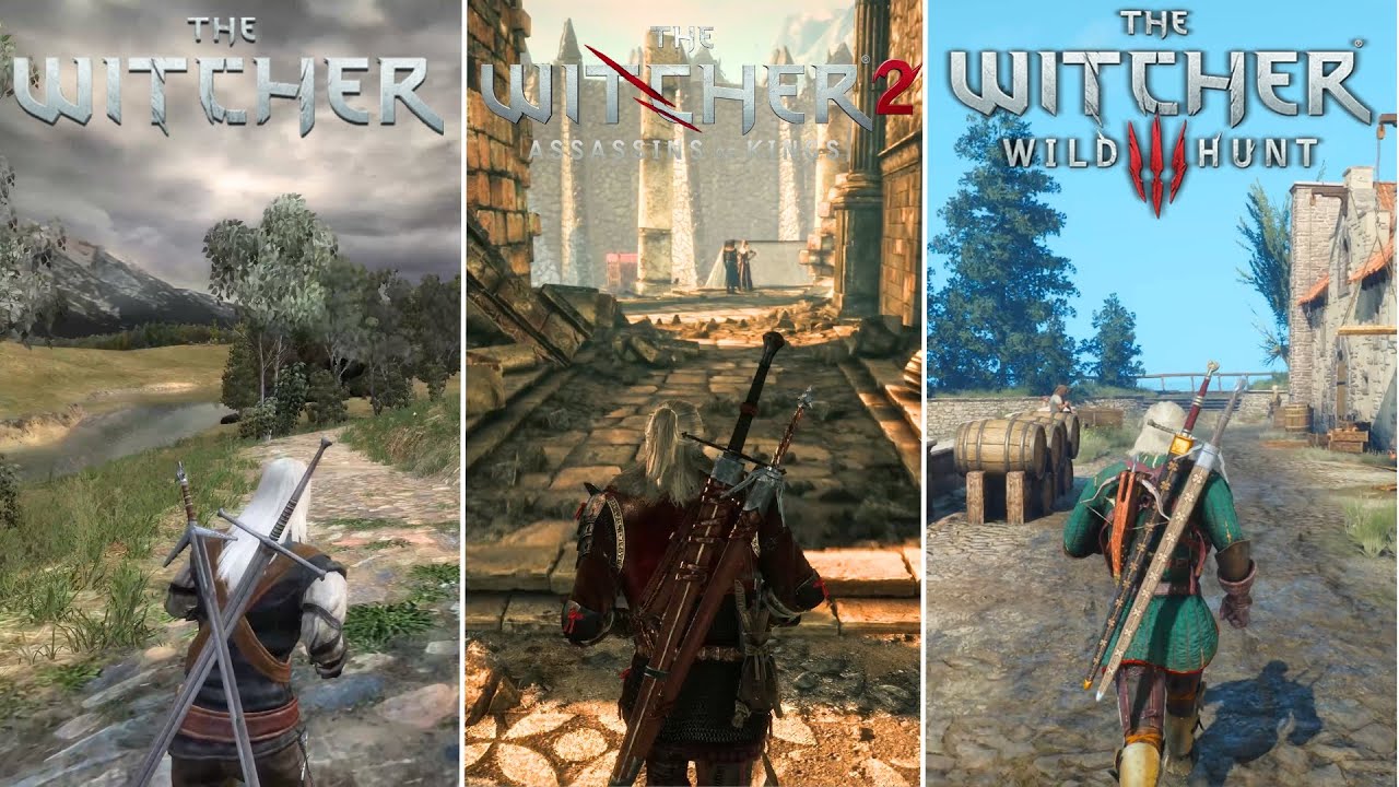 Witcher 1 vs witcher 2 vs witcher 3 - YouTube