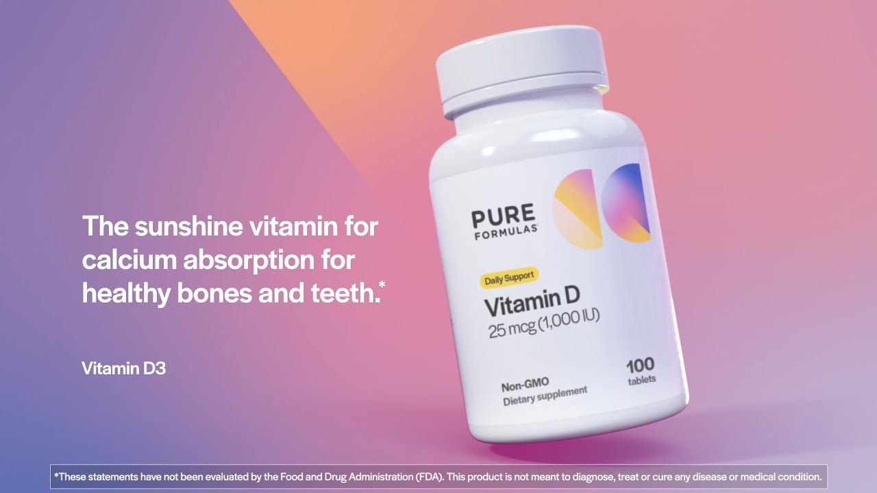 PureFormulas Vitamin D 25 mcg (1,000 IU) - 100 Tablets340141 - YouTube