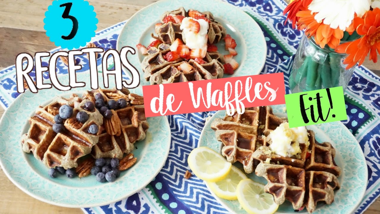 3 recetas de waffles saludables! | Desayunos fit - KeepItCaro - YouTube