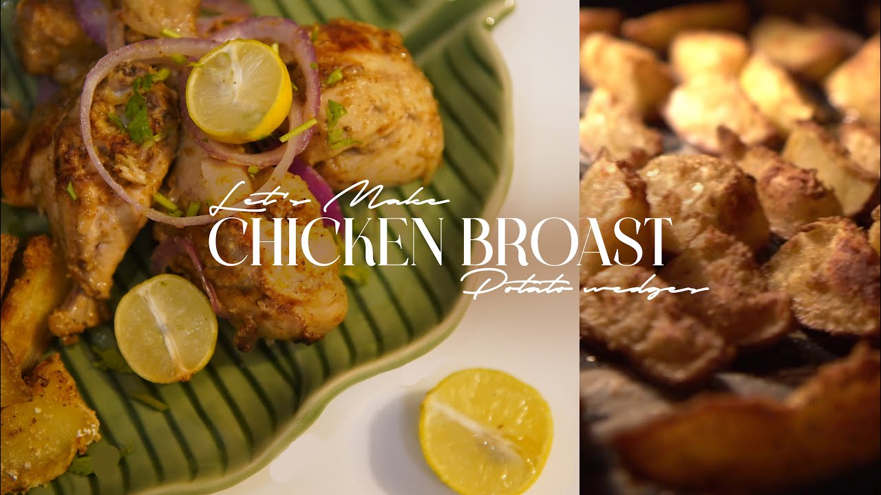 How to make Chicken Broast And Potato Wedges At home - YouTube