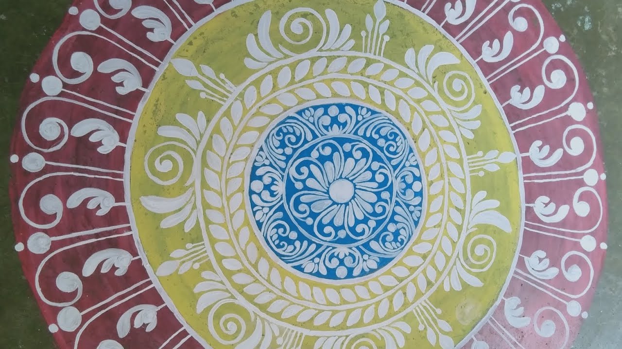 alpona design | Isha Craft Tube - YouTube