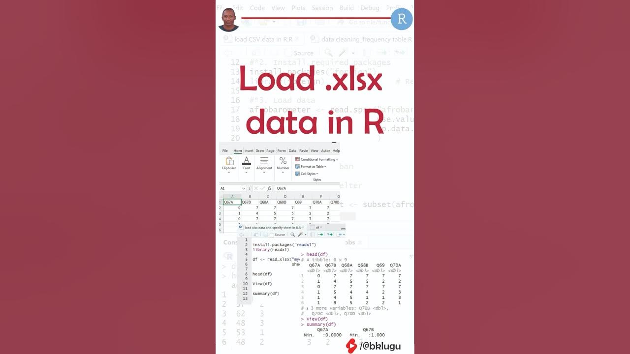 Import excel worksheet .xlsx in R #r #.xlsx #exceldata #rstudio - YouTube