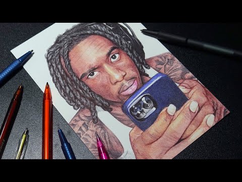 Kai Cenat Drawing | 100K Subs On Twitch [Ballpoint Pen] DeMoose Art ...