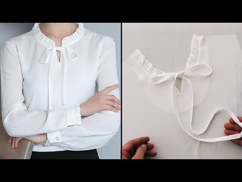 Akıllı dikiş ipuçları ve püf noktaları ❤️ Kadın Fırfırlı Yaka Dikiş Tekniği
