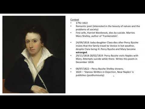 'Stanzas Written in Dejection' - Percy Bysshe Shelley REVISION - YouTube
