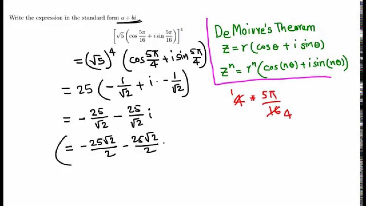 Trigonometry: De Moivre's Theorem application - YouTube