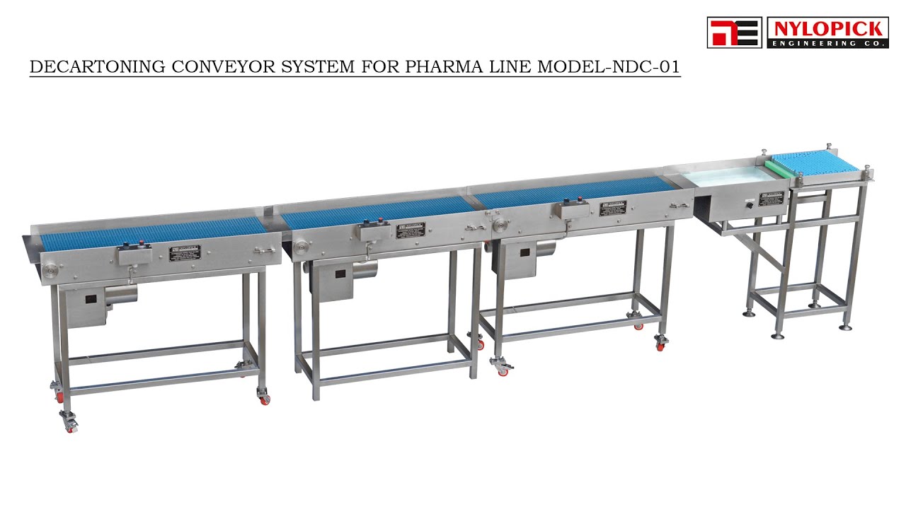 Decartoning Conveyor System for Pharma Line Model - NDC - 01 - YouTube