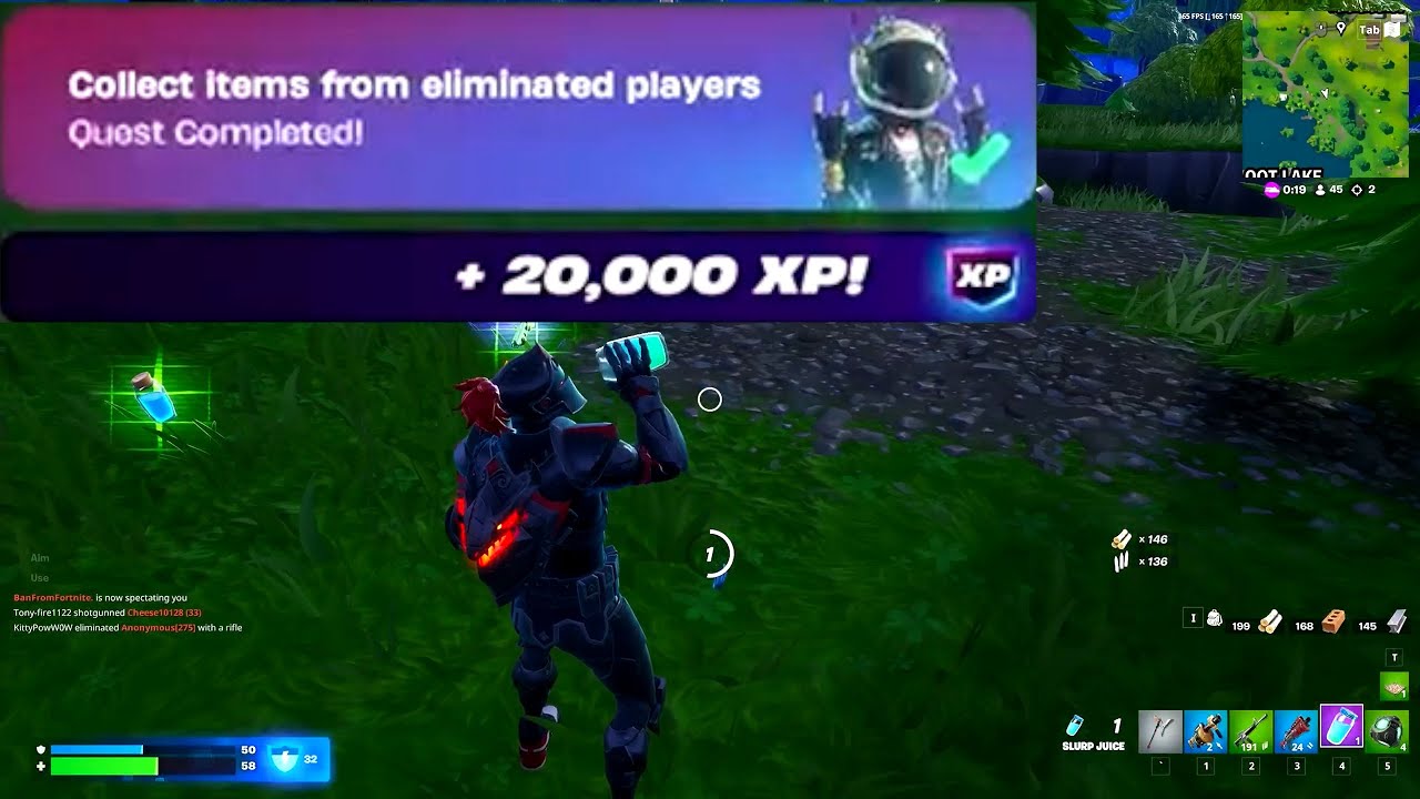 Collect items from eliminated players Fortnite - YouTube