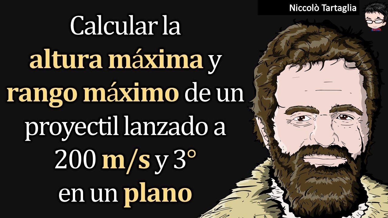 Calcular la 𝐚𝐥𝐭𝐮𝐫𝐚 𝐦á𝐱𝐢𝐦𝐚 y 𝐫𝐚𝐧𝐠𝐨 𝐦á𝐱𝐢𝐦𝐨 de un proyectil lanzado a 200 ...