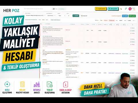 Kolay Yaklaşık Maliyet  Hesaplama ve Teklif Oluşturma Editörü
