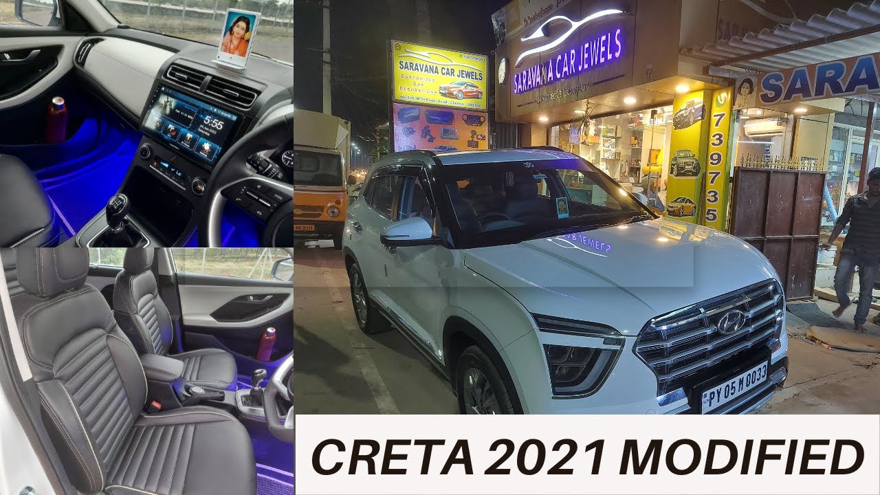 BEST MODIFIED CRETA WITH SEAT COVERS, MUSIC SYSTEM, MAT, LIGHTS ...