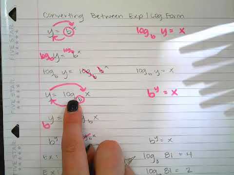 Converting Between Log and Exp Form - YouTube