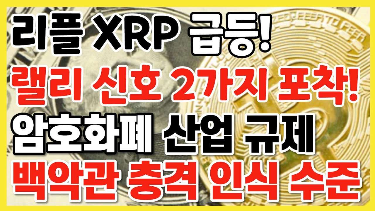 리플 Xrp 급등 랠리 신호 2가지 포착 암호화폐 산업 규제 백악관 충격적 인식 수준 크립토 블라블라 Youtube