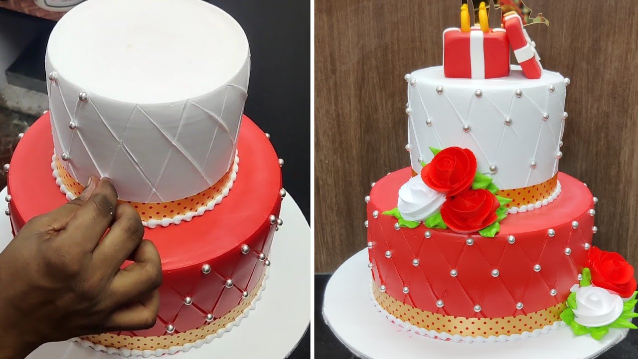 How To Make Step Cake | engagement cake | Two Step Cake - YouTube