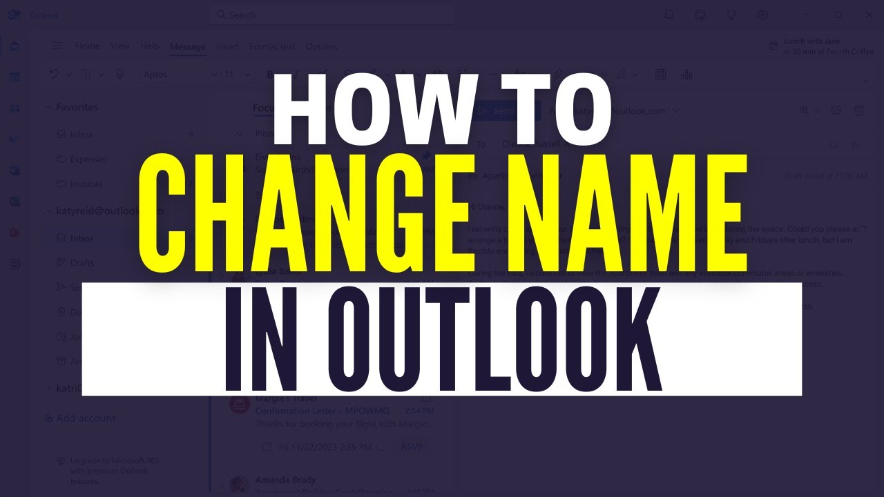 How To Change The Name In Outlook Mail (Step-by-Step) - YouTube