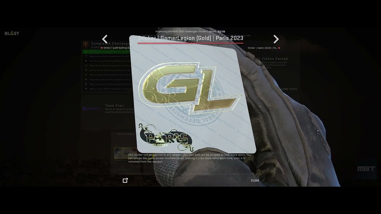 Sticker GamerLegion Gold Paris 2023 How it looks like - YouTube